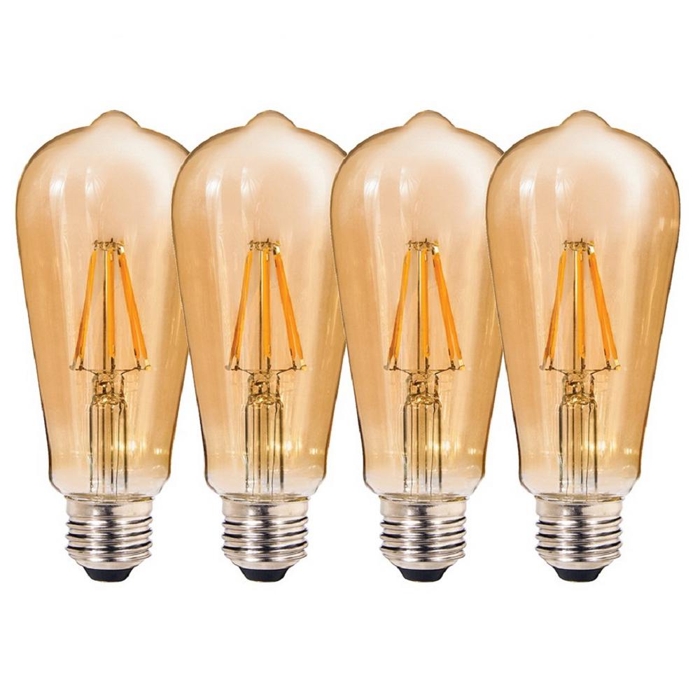 Clearly LED 60W Equivalent Amber ST64 Dimmable Shatter-Resistant LED ...