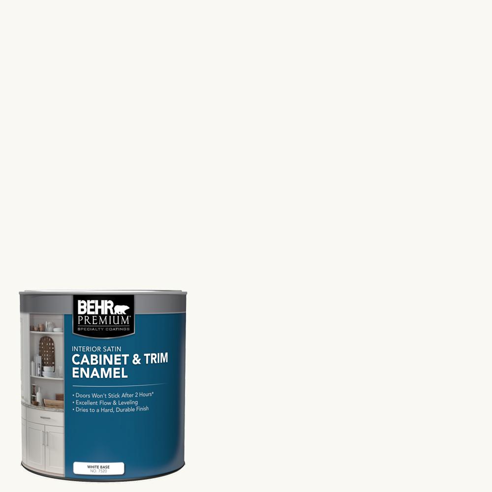 BEHR PREMIUM 1 qt. Ultra-Pure White Base Satin Interior Cabinet and ... BEHR PREMIUM 1 qt. Ultra-Pure White Base Satin Interior Cabinet and ...