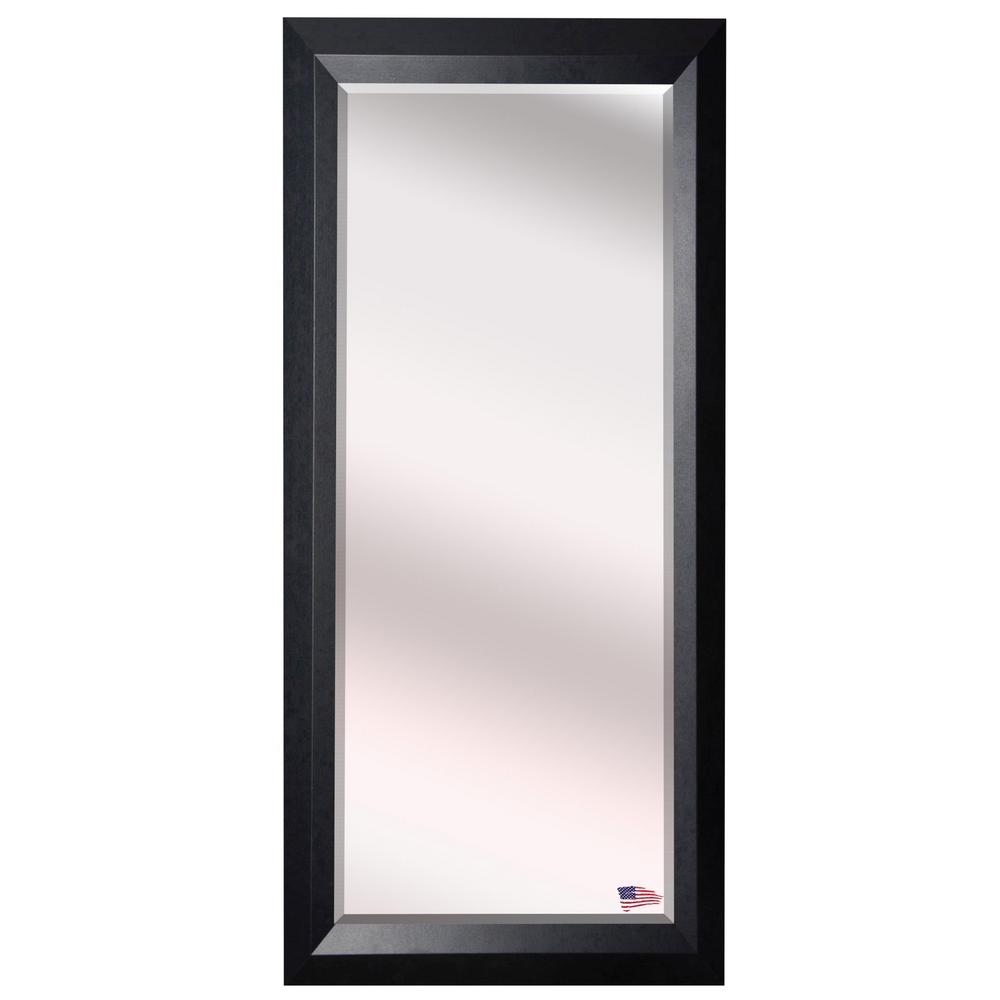30.5 in. x 71.25 in. Solid Black Angle Beveled Oversized Full Body ...
