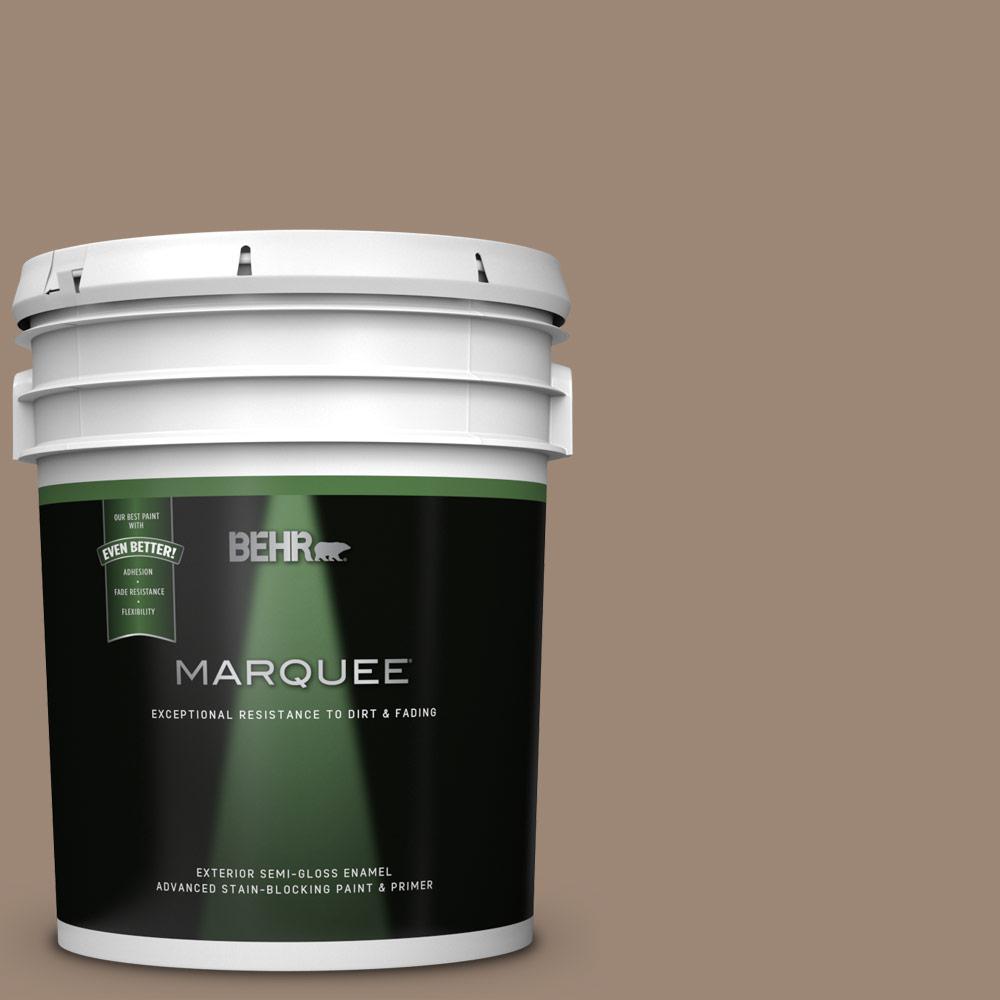 BEHR MARQUEE 5 gal. #PPU5-16 Earthnut Semi-Gloss Enamel Exterior Paint ...