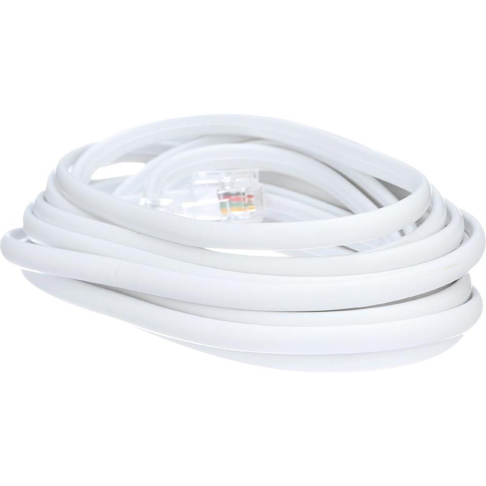 Zenith 12 ft. 4-Wire Telephone Line Cord in White-TL1012W - The Home Depot