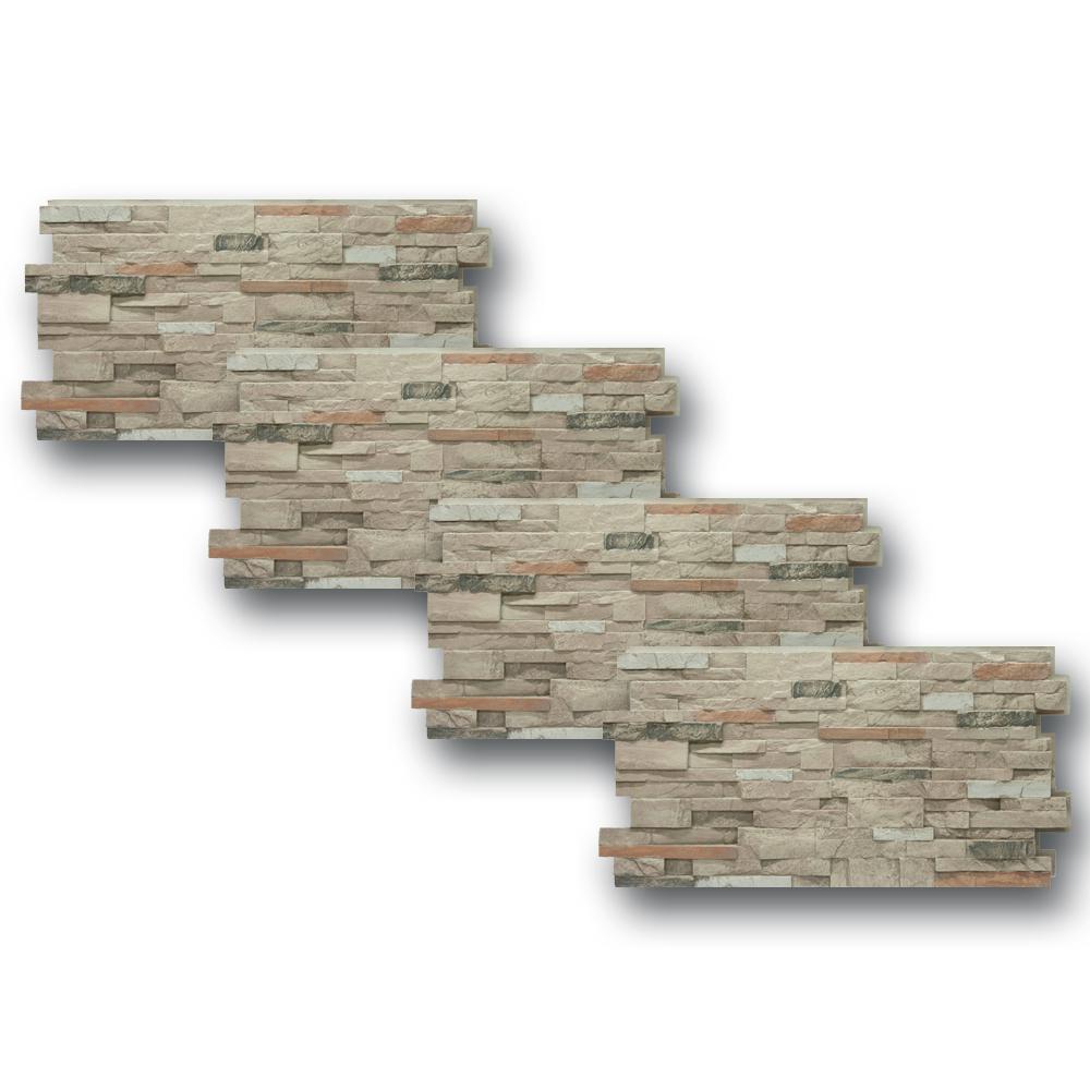 Urestone 24 in. x 48 in. Stacked Stone #110 Desert Oasis Stone Veneer ...