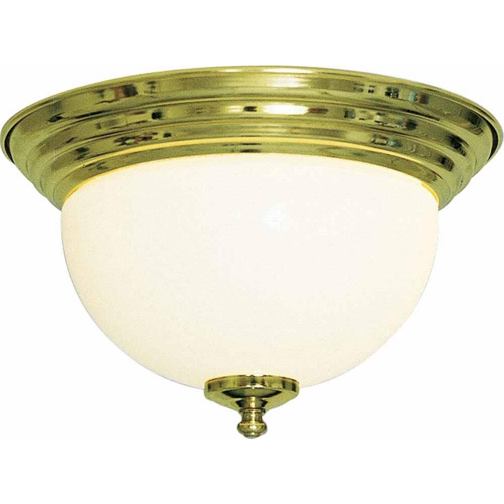 Volume Lighting 1-Light Polished Brass Flush Mount-V7510-2 - The Home Depot
