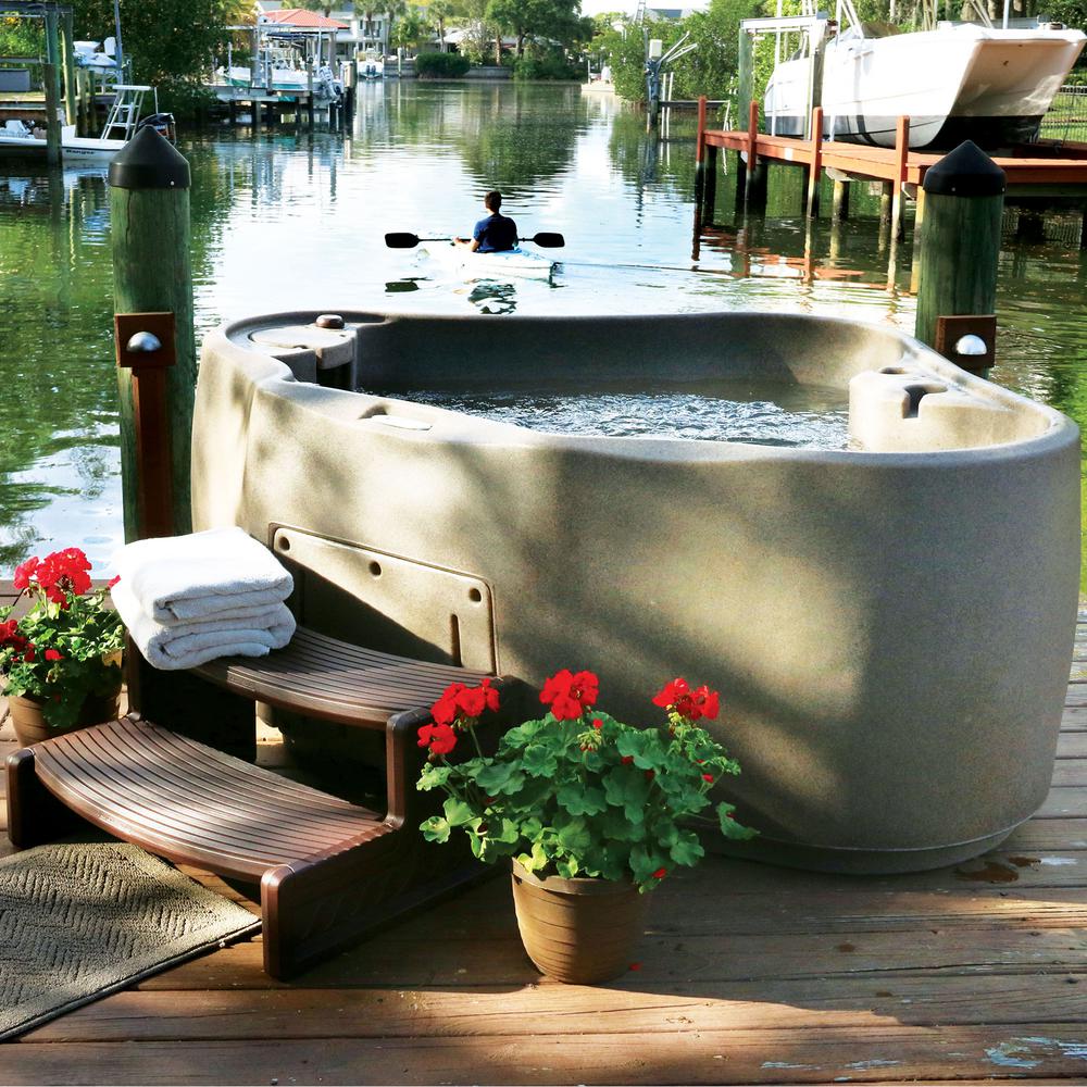 Home and Garden Spas 3-Person 14 Jet Corner Hot Tub Spa with LED ...