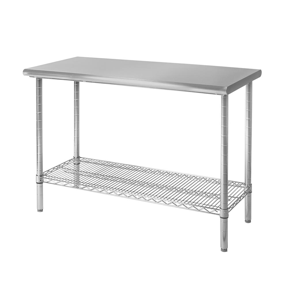 Sportsman Stainless Steel Kitchen Utility Table with Locking Casters ...