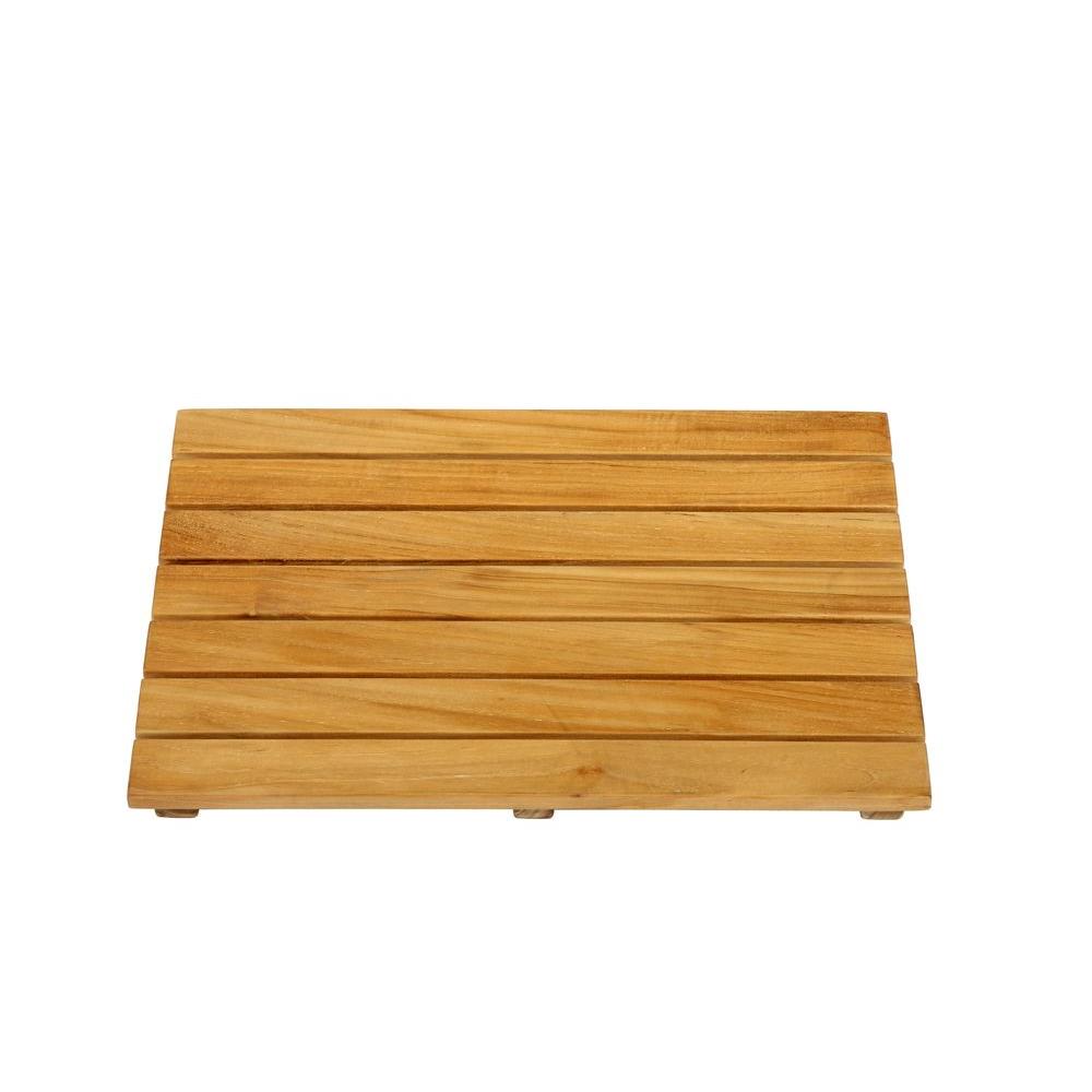 Arb Teak And Specialties 24 In W Bathroom Shower Mat In Natural Teak