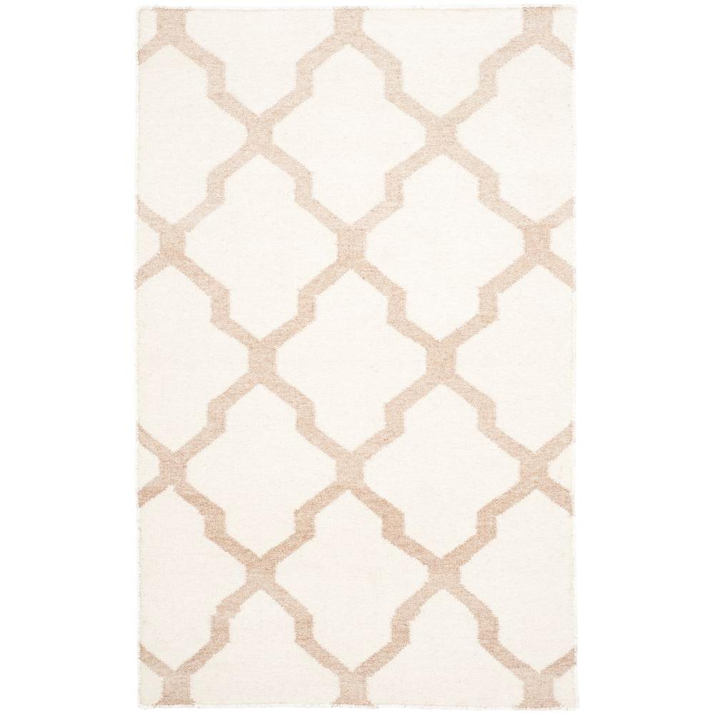 Safavieh Dhurries Ivory/Camel 3 ft. x 5 ft. Area Rug-DHU645C-3 - The ...