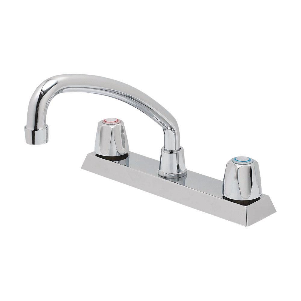 EZ-FLO Basic-N-Brass Collection 2-Handle Standard Kitchen Faucet with ...
