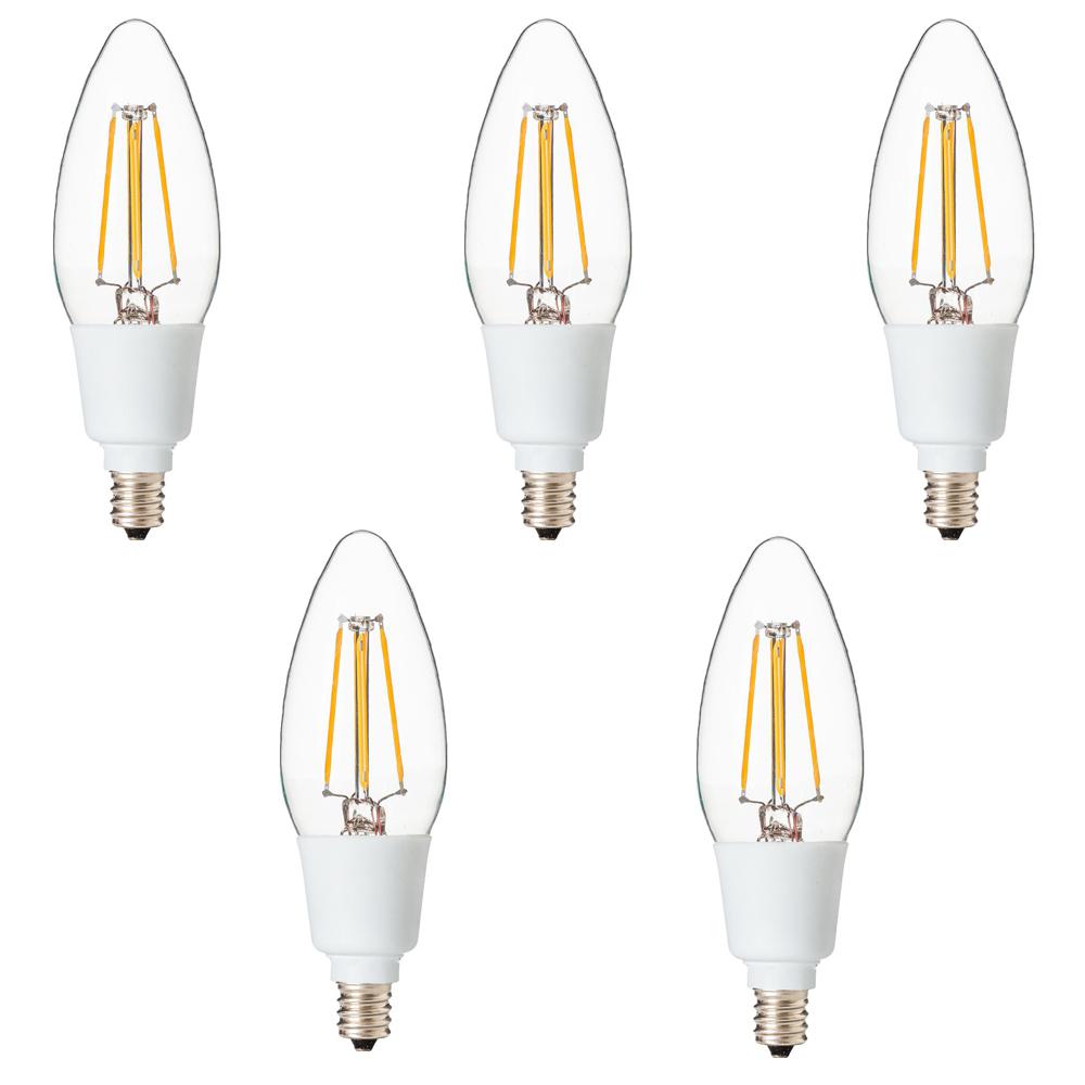 ARTIVA Dimmable Filament 40-Watt Equivalent 2700K E12 B11 LED ... ARTIVA Dimmable Filament 40-Watt Equivalent 2700K E12 B11 LED ...