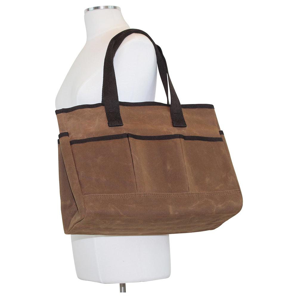 CB Station Waxed Canvas Khaki Utility Tote Bag-6553 - The Home Depot