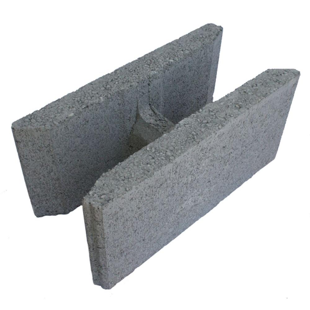 8 in. x 8 in. x 16 in. Grey LCC Tongue and Groove Concrete Block ...