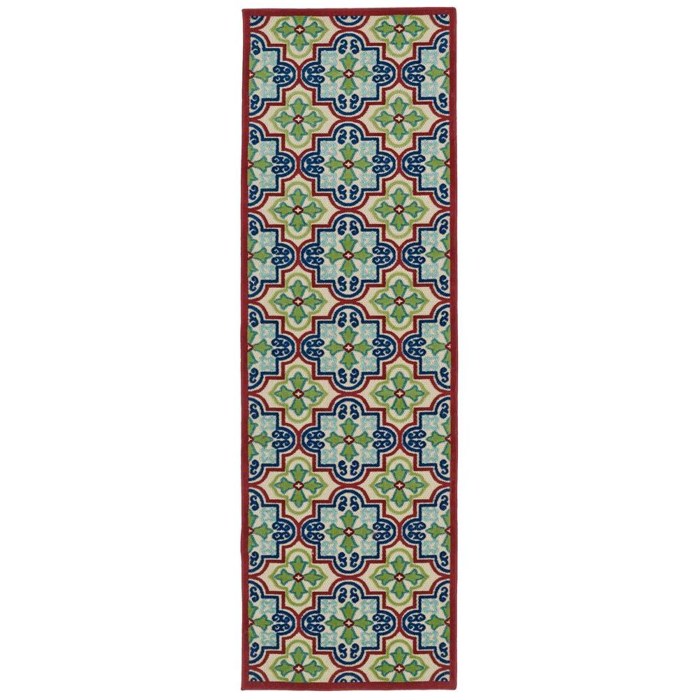 Kaleen Five Seasons Multi 3 ft. x 8 ft. Indoor/Outdoor Runner Rug ...