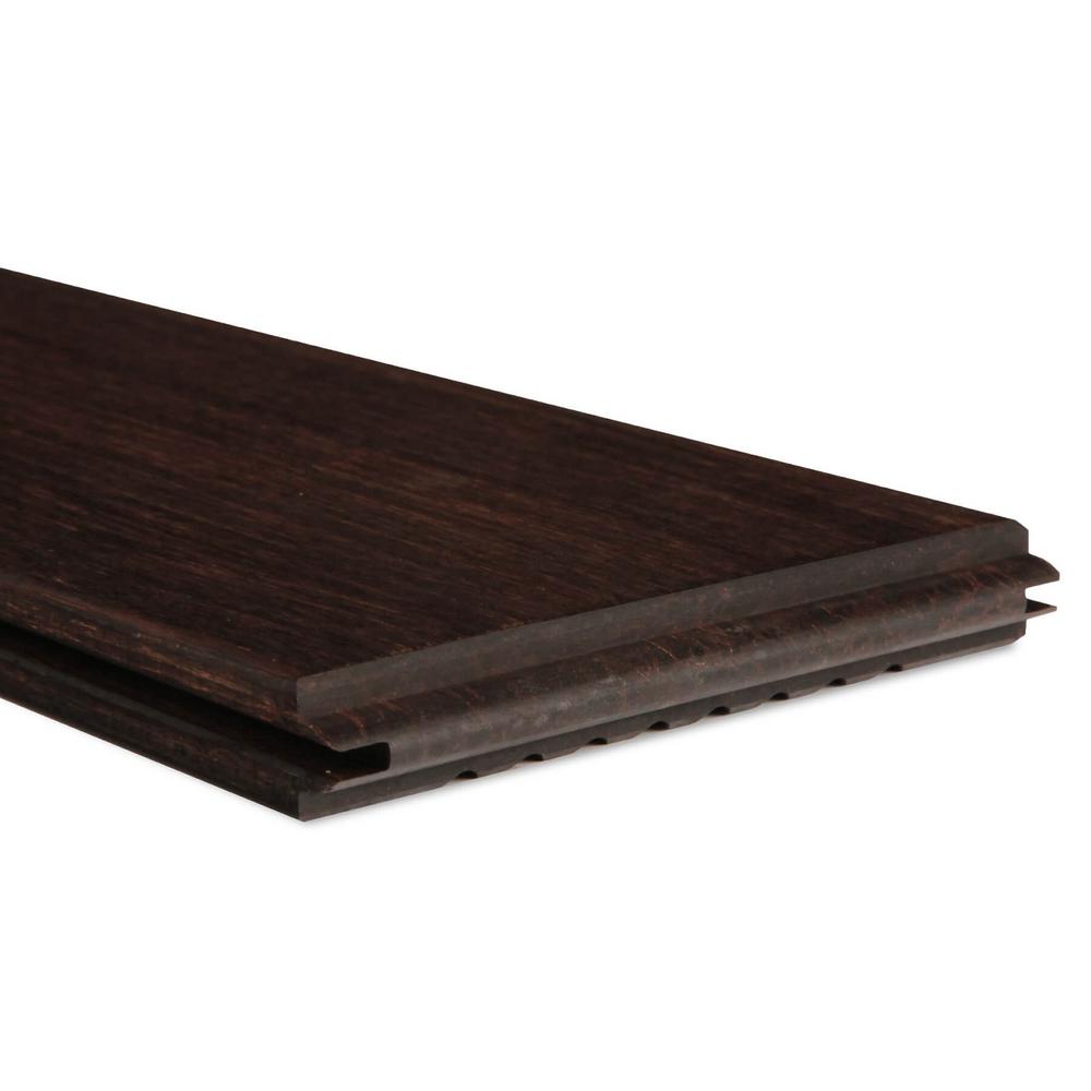 1 in. x 6 in. x 6 ft. Dasso Classic Espresso Fused Bamboo Grooved 1 ...