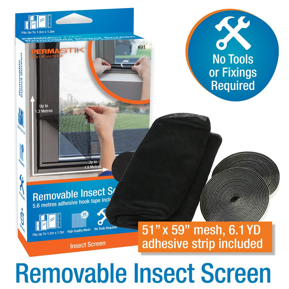 Unbranded 51.2 in. x 59.1 in. Black UV Resistant Fiberglass Mesh ...