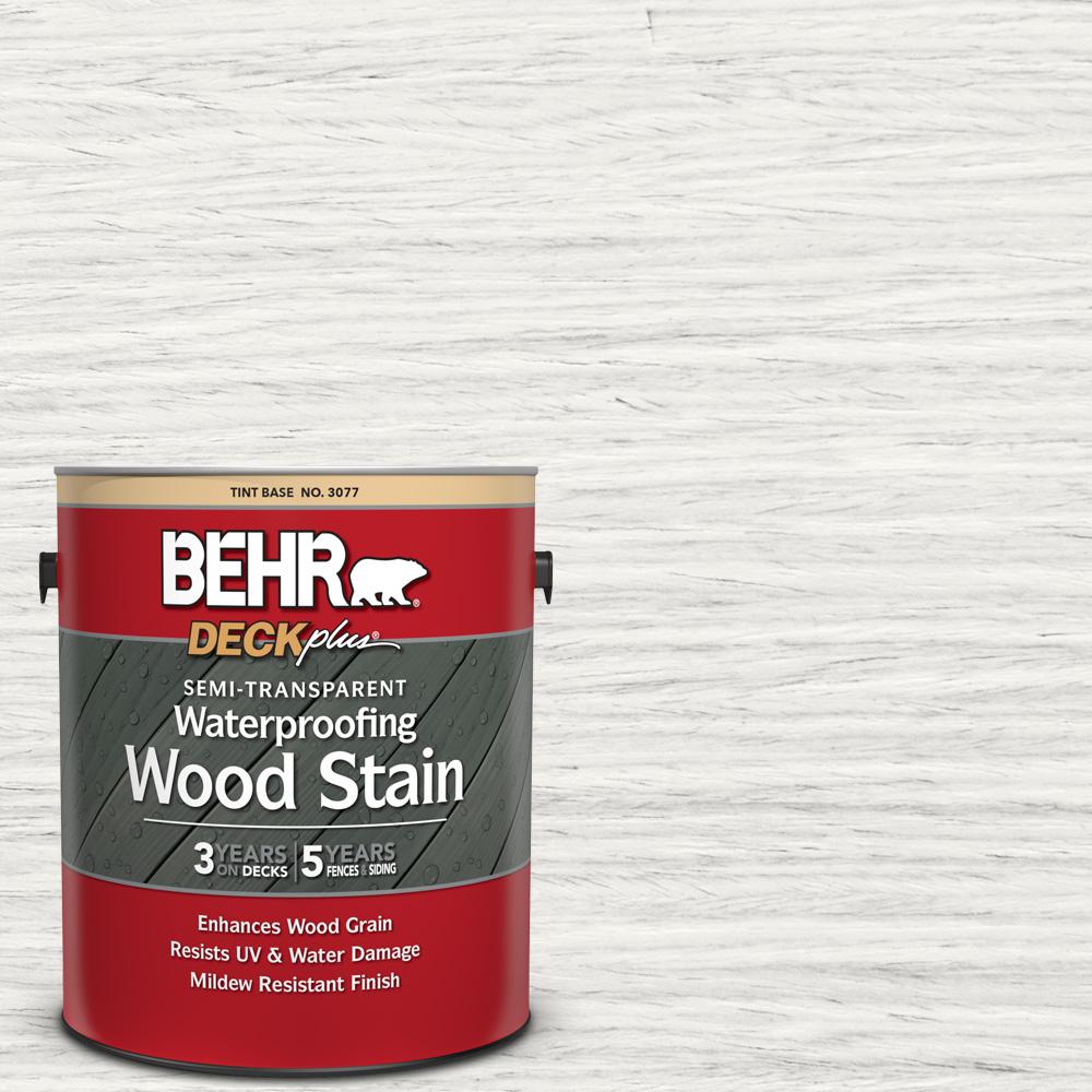 BEHR DECKplus 1 gal. #ST-210 Ultra Pure White Semi-Transparent ... BEHR DECKplus 1 gal. #ST-210 Ultra Pure White Semi-Transparent ...