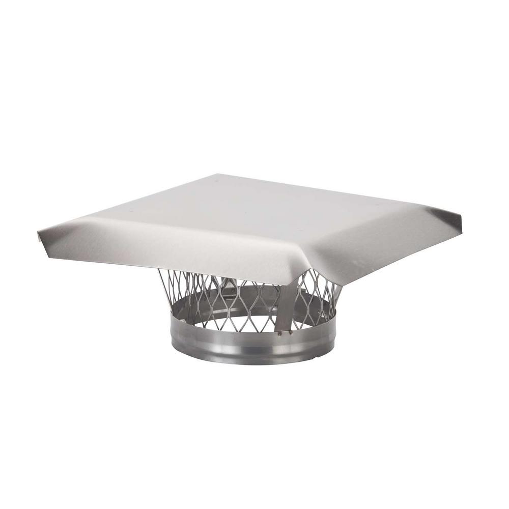 HY-C 6 in. Round Clamp-On Single Flue Liner Chimney Cap in Stainless ...