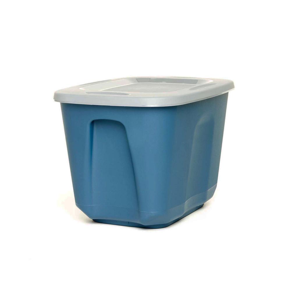 HOMZ EcoStorage 10 Gallon Storage Container, Blue Base with Grey Lid ...
