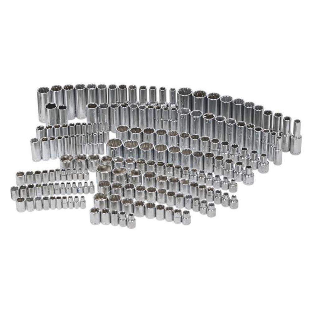 Husky 1 4 In 3 8 In And 1 2 In Drive Socket Set 200 Piece H200mss
