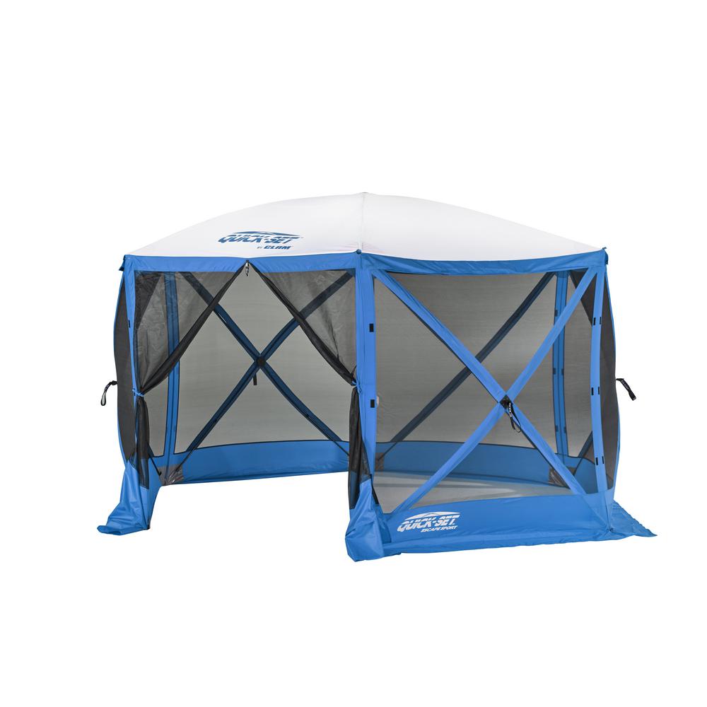 Clam Quickset Escape 6-Side Blue/White Sport Screen Shelter-14201 - The ...