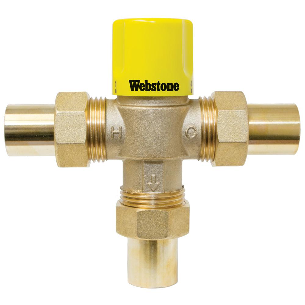 Webstone, a brand of NIBCO 1/2 in. SWT Thermostatic Mixing Valve w ...