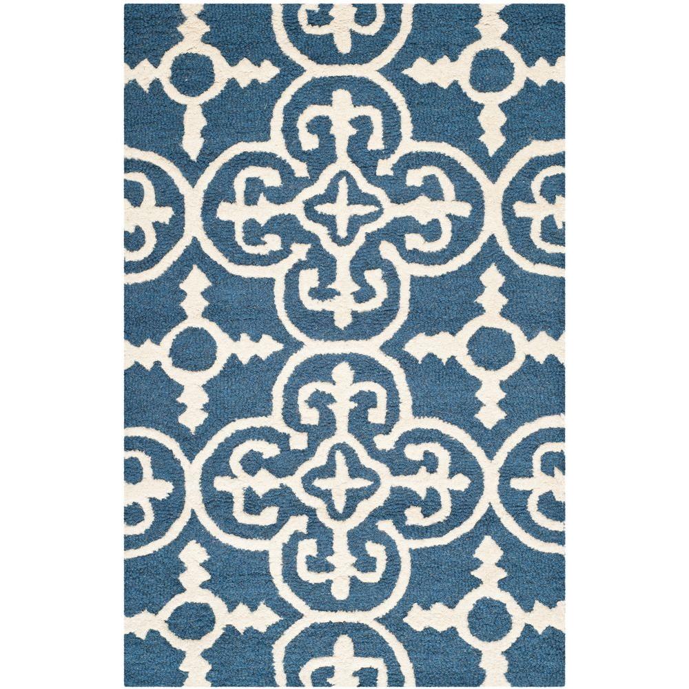 Safavieh Cambridge Navy Ivory 3 Ft X 4 Ft Area Rug CAM133G 24 The Safavieh Cambridge Navy Ivory 3 Ft X 4 Ft Area Rug CAM133G 24 The
