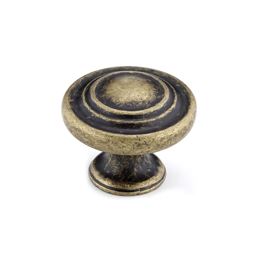 Richelieu Hardware Traditional 1 38 In Burnished Brass Cabinet Knob Bp10734bb The Home Depot