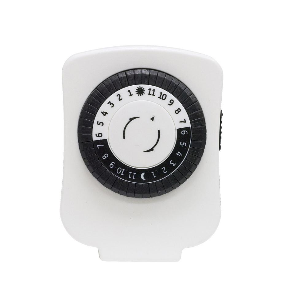 GE 24 Hour 1 Outlet Plug In Mechanical Timer 2 Pack 15417 The Home
