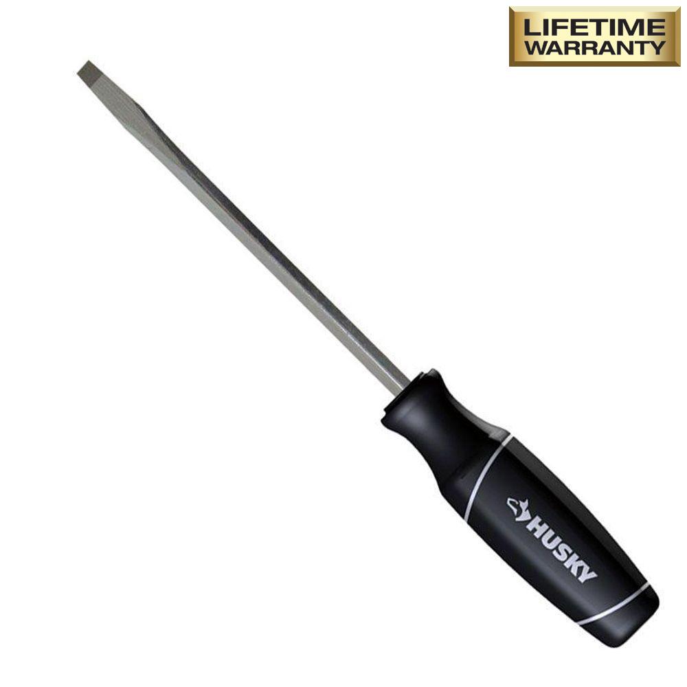 Husky 1/4 in. x 6 in. Slotted Screwdriver-221006440 - The Home Depot