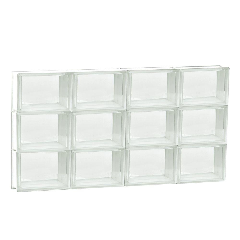TAFCO WINDOWS 31 in. x 17.25 in. x 3.125 in. Ice Pattern Solid Glass ...