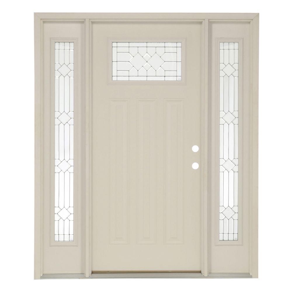 Feather River Doors 67.5 in.x81.625 in. Mission Pointe Zinc Craftsman ...