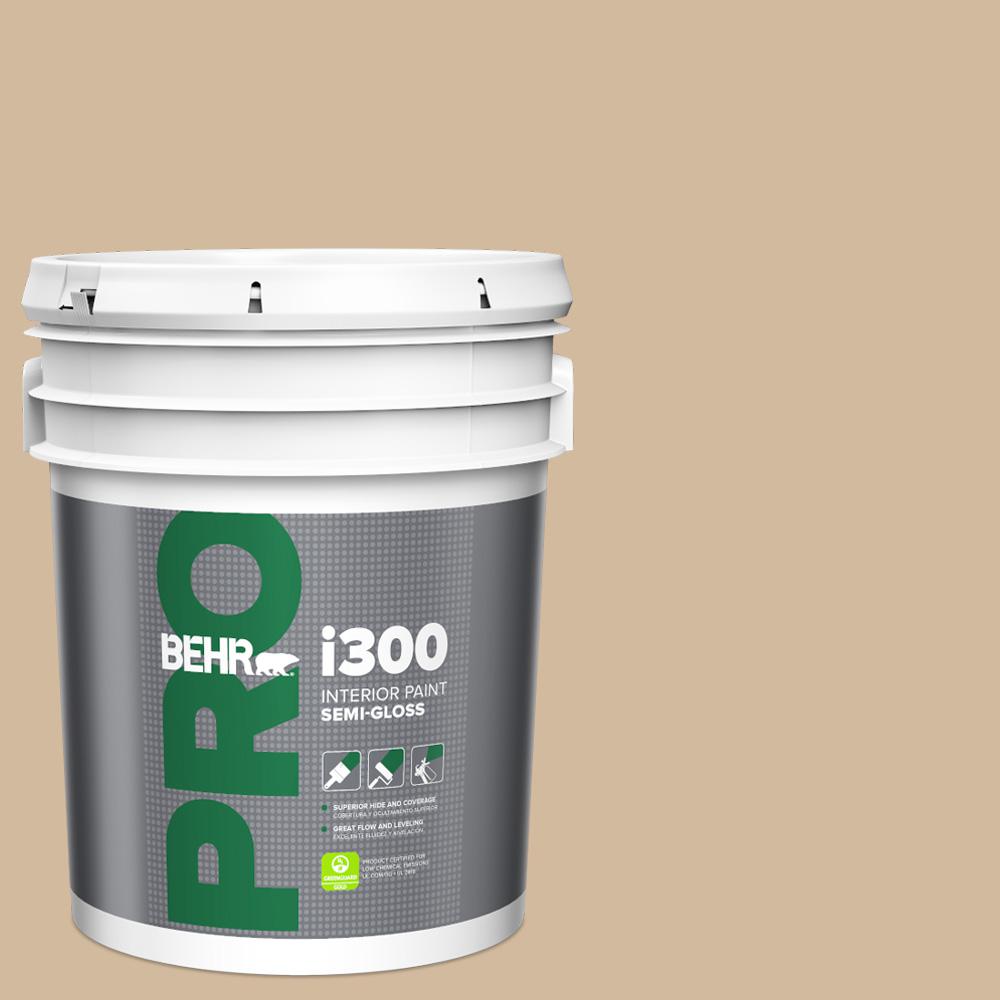 BEHR PRO 5 gal. #S280-3 Practical Tan Semi-Gloss Interior Paint-PR37005 ...