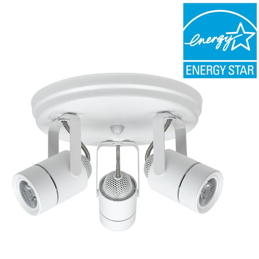 Maximus 3-Light White Track Lighting Canopy Spot Light Set ...