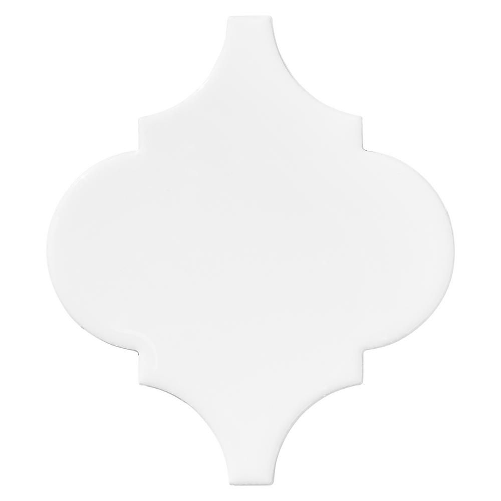 Marazzi LuxeCraft White 6 in. x 6 in. Glazed Ceramic Arabesque Wall ...