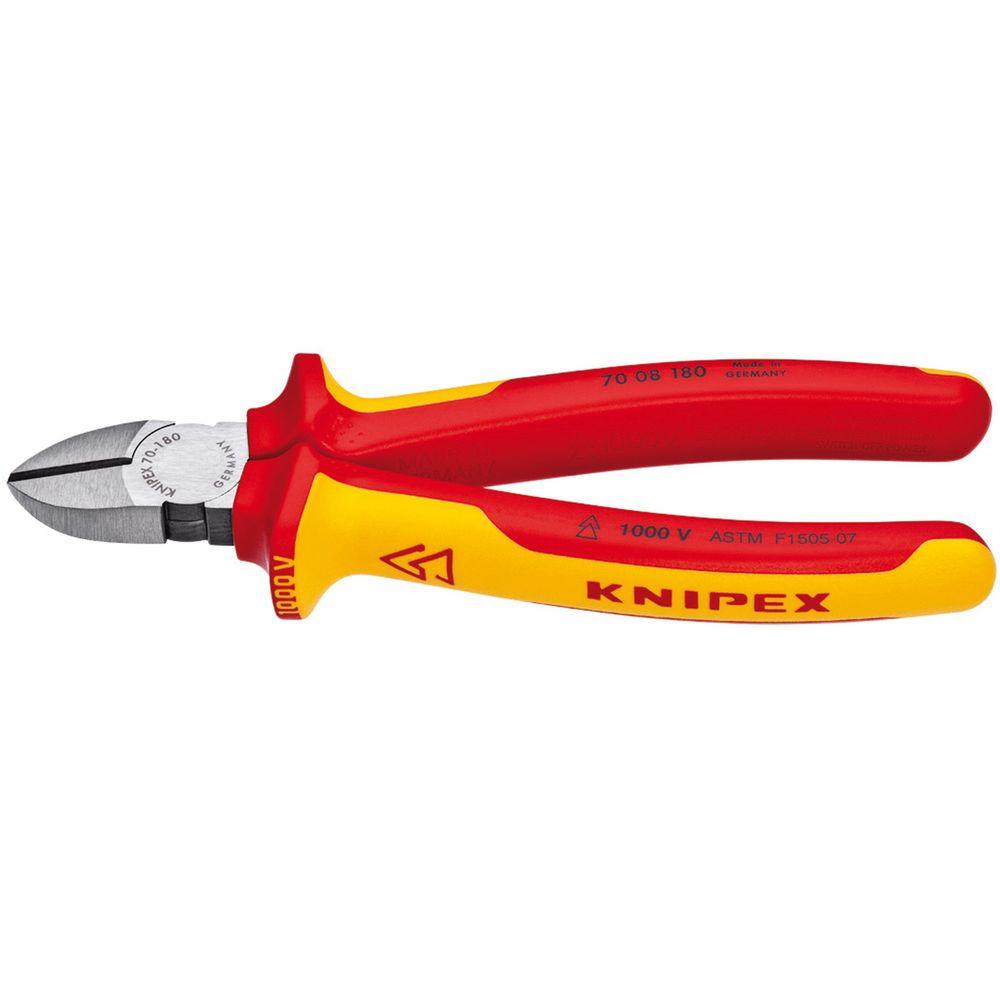 KNIPEX 7-1/4 in. Diagonal Cutters-70 08 180 SBA - The Home Depot