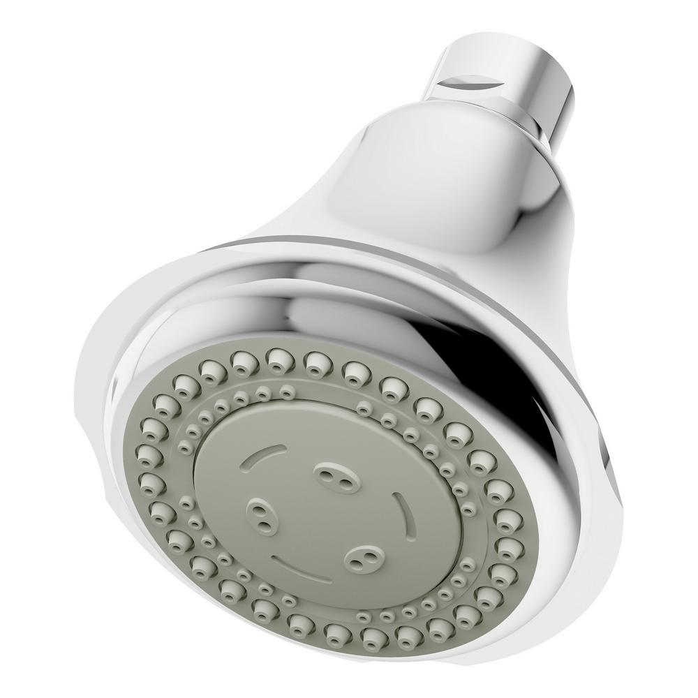 Symmons 3-Spray 3.2 in. Single Wall Mount Fixed Shower Head in Polished ...