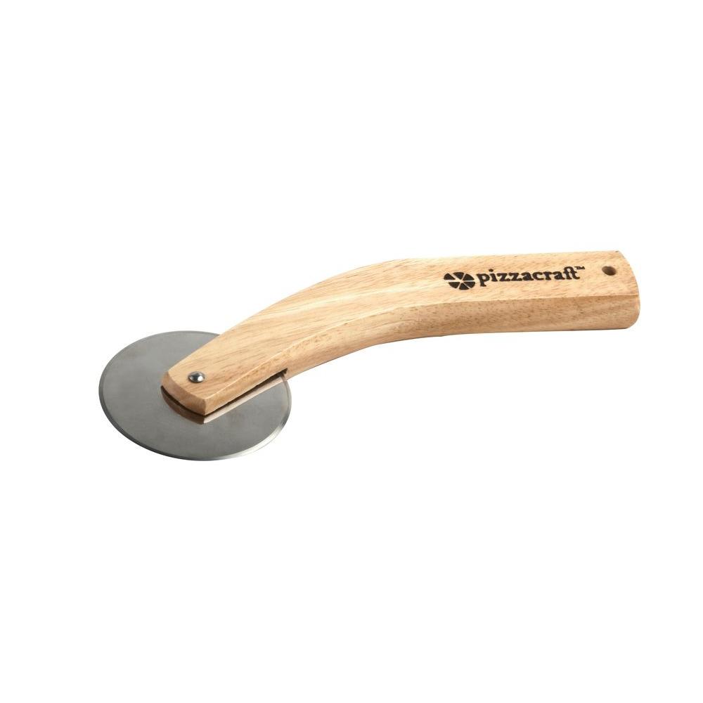 pizzacraft Pizza Cutter with Long Wood Handle-PC0211 - The Home Depot
