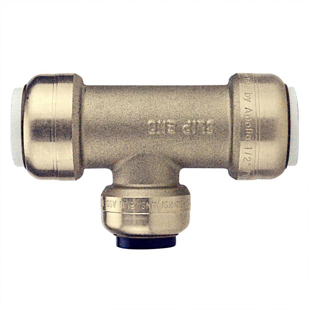 Tectite 1/2 in. IPS x 1/2 in. IPS x 1/2 in. CTS Brass Push-To-Connect ...