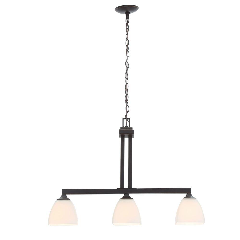 Hampton Bay Mattock 4-Light Oil Rubbed Bronze Chandelier with Glass ...