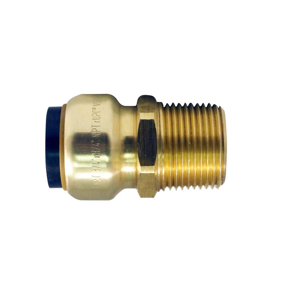 Tectite 3/4 in. Brass Push-to-Connect x Male Pipe Thread Adapter-FSBMA34 - The Home Depot
