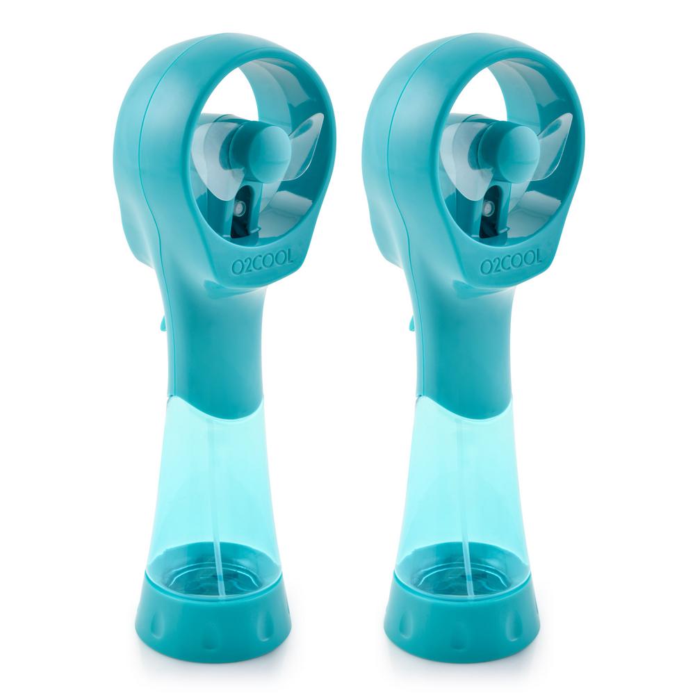 O2COOL Elite Handheld Misting Fan Teal (2-Pack)-FML0018TEA - The Home Depot