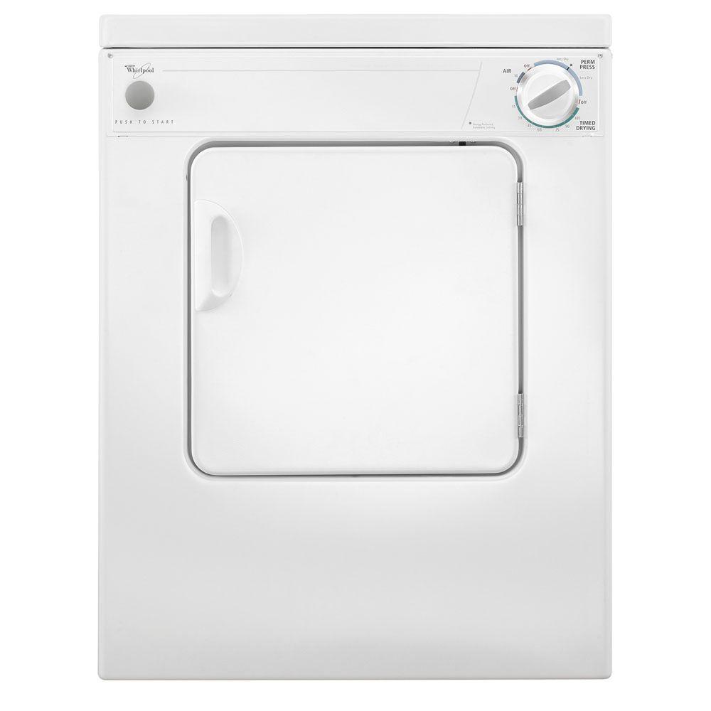 Whirlpool 3 4 Cu Ft 120 Volt White Compact Electric Vented Dryer With Whirlpool 3 4 Cu Ft 120 Volt White Compact Electric Vented Dryer With