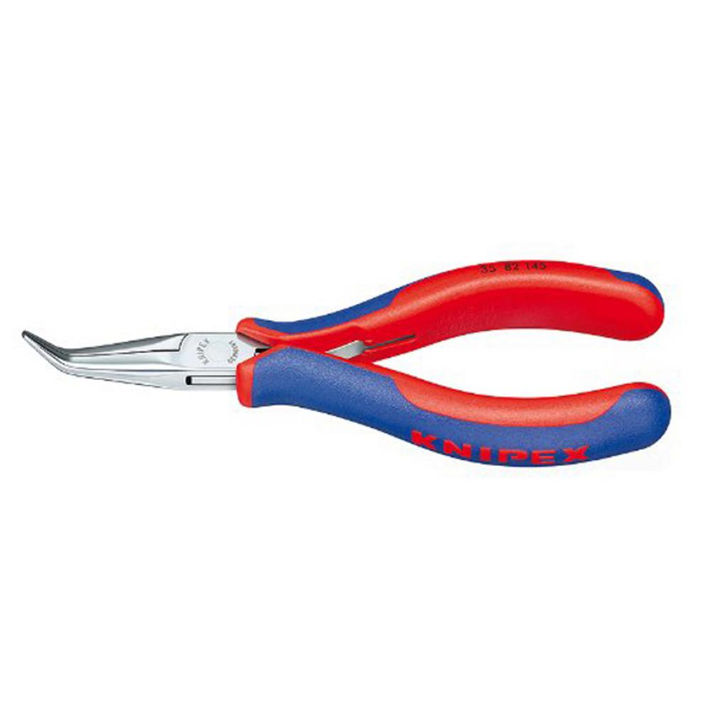 KNIPEX 5-3/4 in. Electronics Pliers-Angled Half Round Tips with Comfort ...
