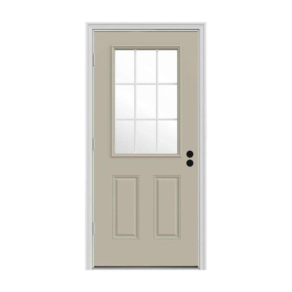 Masonite 36 in. x 80 in. Premium 9 Lite Right-Hand Outswing Primed ...