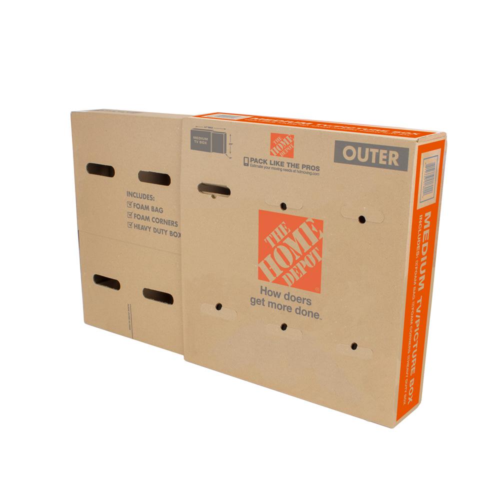 The Home Depot Heavy Duty Medium Adjustable TV And Picture Moving Box