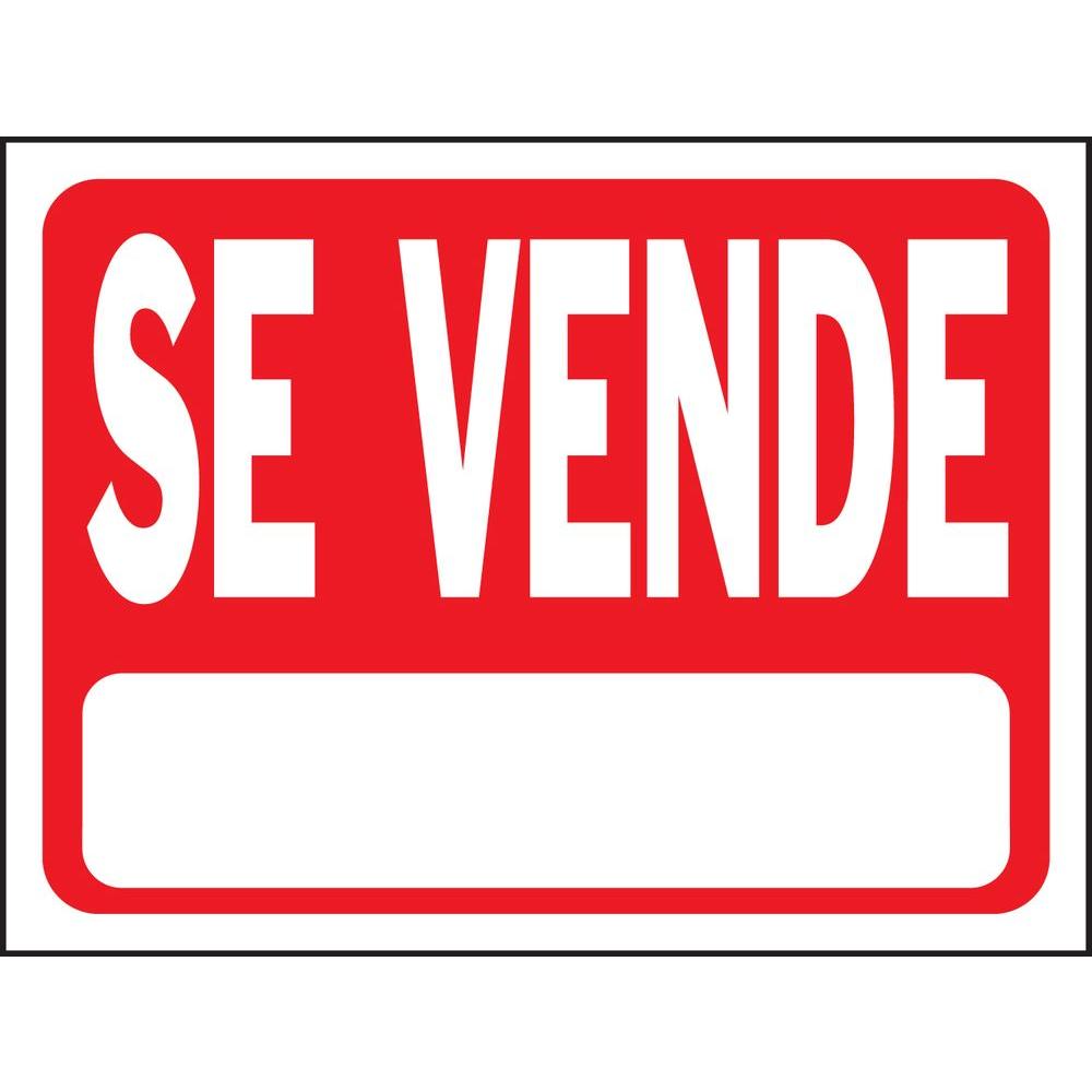 Everbilt 9 in. x 12 in. Plastic Se Vende Sign-20653 - The Home Depot