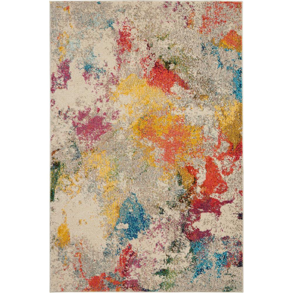 StyleWell Janelle Ivory/Multi-Color 5 ft. x 8 ft. Abstract Area Rug ...