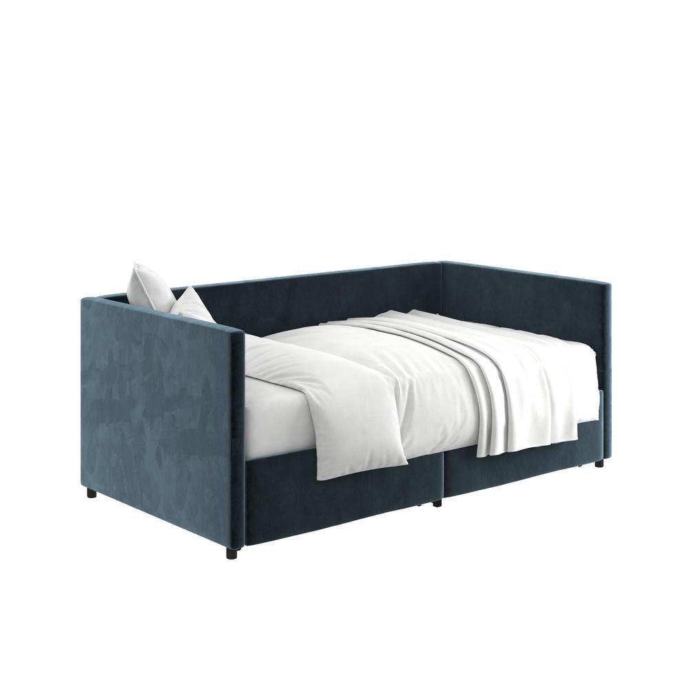 DHP Mya Upholstered Blue Velvet Twin Size Daybed with Storage-DE43154 ...