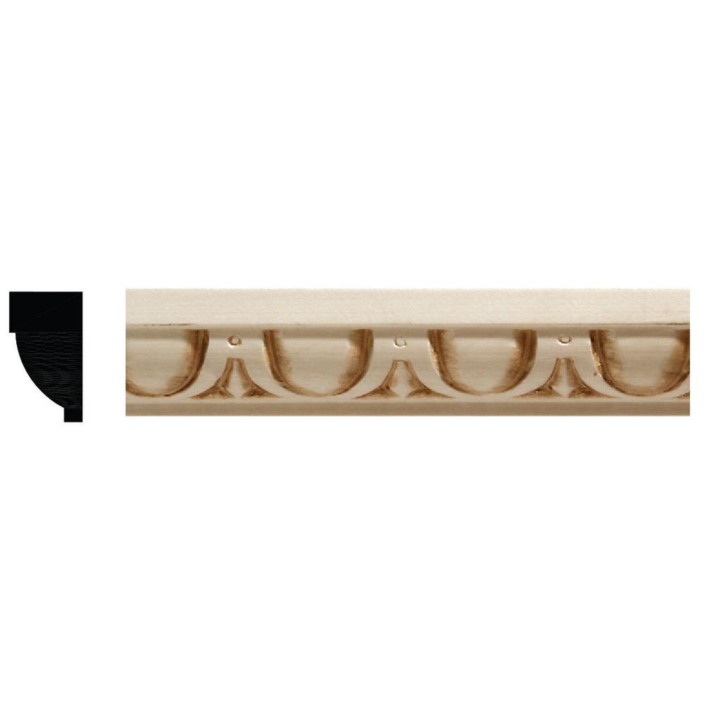 Ornamental Mouldings 681 9/16 in. x 1 in. x 96 in. White Hardwood ...