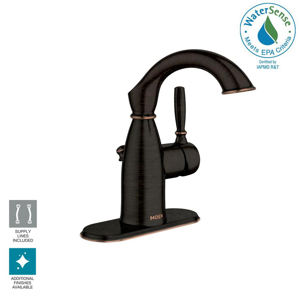 MOEN Idora 4 in. Centerset 2-Handle Bathroom Faucet in Mediterranean ...