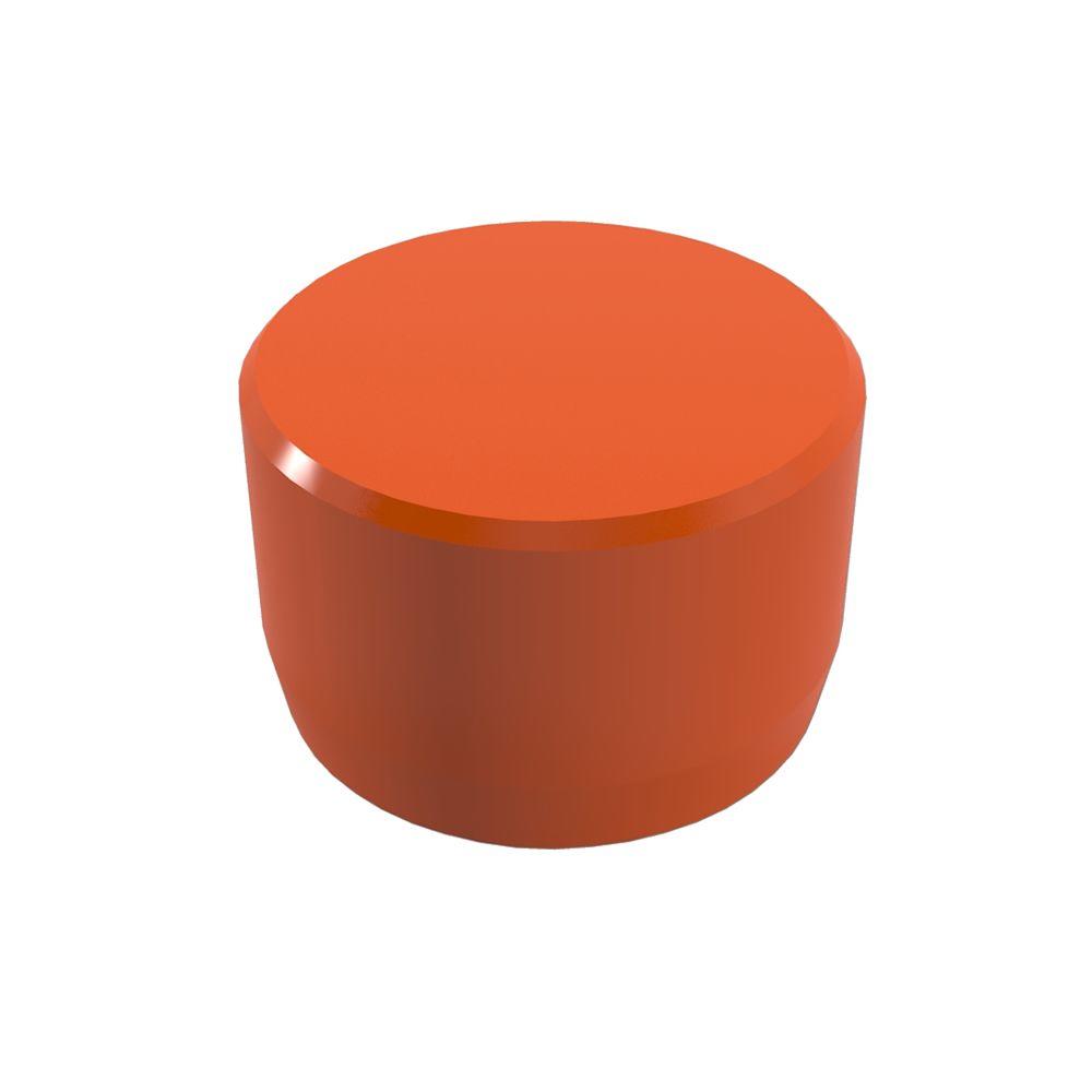 Formufit 1 in. Furniture Grade PVC External Flat End Cap in Orange (10 ...